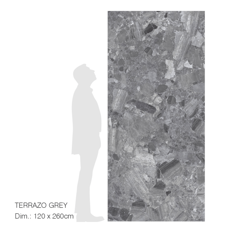 RUBICER Pločice porcelain terrazzo gray blade matt RLM260120TERGRM ...